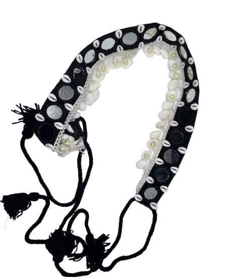 Buy Mirror Work Belt KamarPatta Kamarbandh with Shells Black at Amazon.in