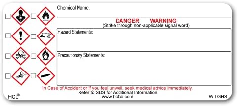 Amazon.com: Laboratory Blank Write-in GHS Label - SELF-Laminating ...