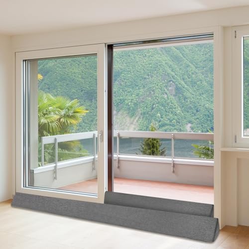 Amazon.com: JZHLLA 2 Packs Sliding Glass Door Draft Stopper Blocker ...