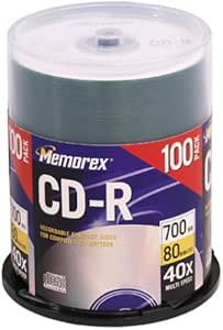 Memorex 700MB/80-Minute 40x CD-R Media (100-Pack Spindle) : Cdr-700mb ...