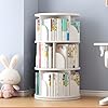 Amazon.com: NIUYAO Round Rotating Bookcase 360 Degrees Solid Wood ...