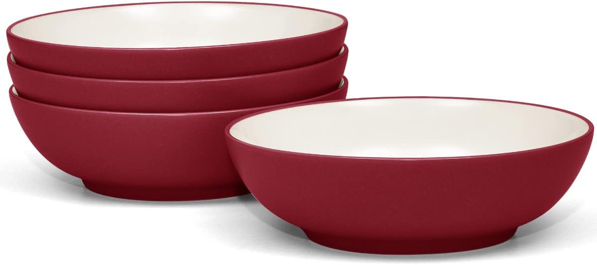 Amazon.com | Noritake Colorwave Raspberry Set of 4 Coupe Cereal Bowls ...