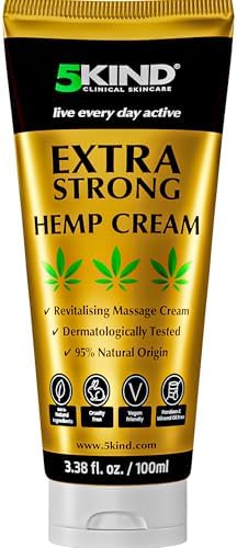 Amazon.com : 5kind Extra Strong Hemp Cream 3.4 fl oz - Maximum Strength ...