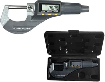 Professional Digital Micrometer, 0-25mm Range, LCD Display, 0.001mm ...