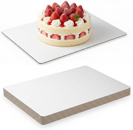 Amazon.com: QMNWJMR 8PCS Rectangle Cake Boards,13.75 x 9.75 Inch White ...