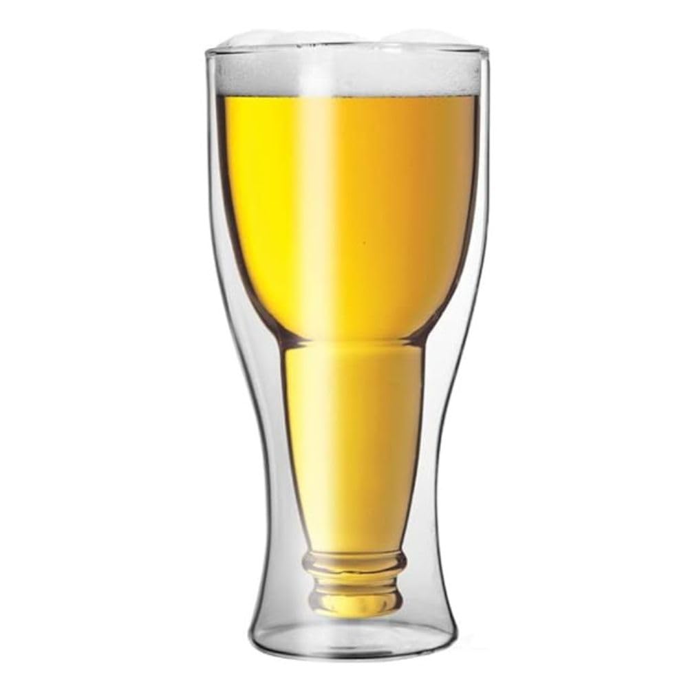 Buy Emporify Double Wall Beer Glass, Unique Dad Beer Glass, Inverted ...