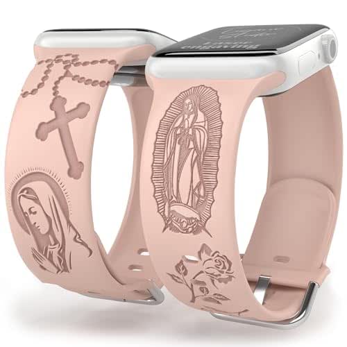 Amazon.com: SuperLugano Virgin Mary with Cross Watch Band compatible ...