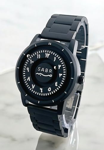 Luxury Men Arabic Dial Black Wrist Watch - Unique Eastern Numerals Design, Minimalist Magnetic ...