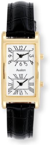 Avalon Unisex Gold-Tone World Traveler Dual Time Zone Watch # 7090-3 ...