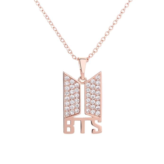 BTS Logo with Text and Rhinestone Pendant For BTS Army Merchandise ...