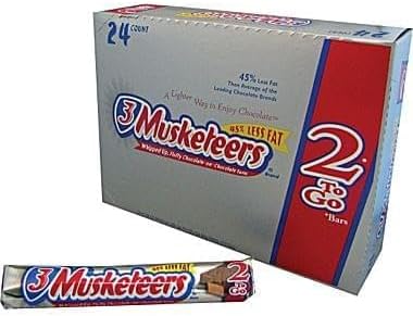 Amazon.com : 3 MUSKETEERS KING SHARE SIZE (3.28 Ounce, 24 Count ...