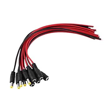 Amazon.com : FUZHUI 10 Pairs DC Power Pigtails Cable - 12V 5A DC Power ...