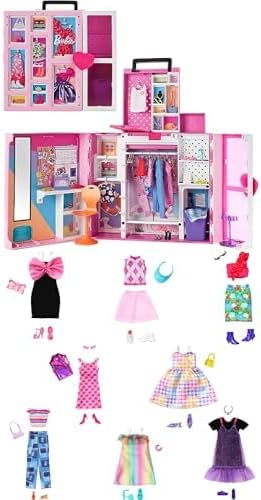 Amazon.com: Barbie Closet Playset with 35+ Accesories, Pop-Up 2nd Level ...