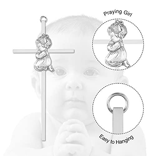 Snapklik.com : Baby Wall Cross Baptism Gifts For Girl, 7-inch Silver ...