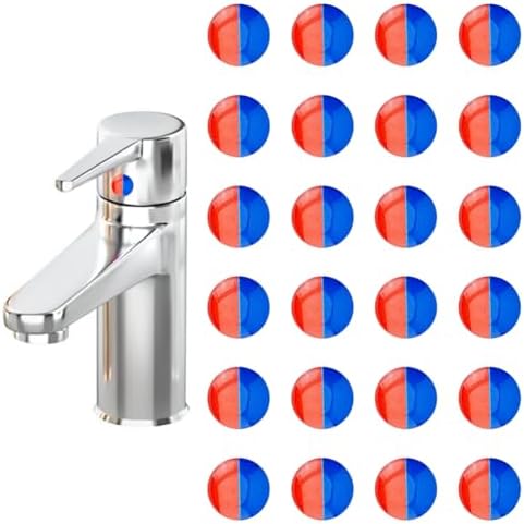 Amazon.com: SUPERFINDINGS 24Pcs Hot and Cold Water Stickers Self Stick ...