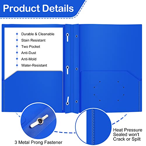 Snapklik.com : ViVin 12 Pack Heavy Duty Plastic Folder,2 Pocket Letter ...