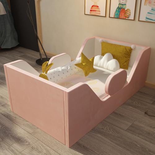 Amazon.com: weeonekids Toddler Bed, Child Bed for Kids with Extra Safty ...