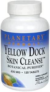 Amazon.com: Planetary Herbals Yellow Dock Skin Cleanse, 635 mg, Tablets ...