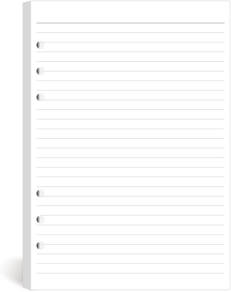 A5 6-Ringmappe Planereinlagen – Linierte A5-Einlageblätter für Filofax ...