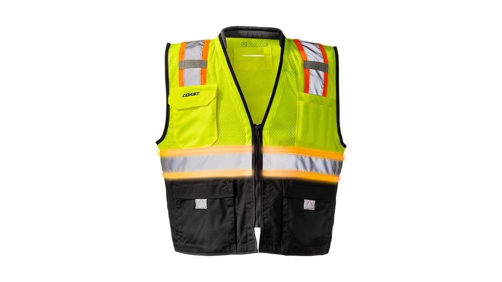 Coast SV500 High-Vis Rechargeable Lighted Safety Vest with COAST ...