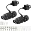 AGRISHOP 3 Pin Trailer plug 12v,2PCS 3pin Tractor Plug with 3 Flat ...