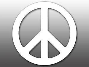 Amazon.com: LPF USA Large White Vinyl Peace Sign Symbol Sticker (Logo ...