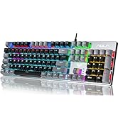 Amazon.com: AULA Gaming Keyboard, 104 Keys Wired Mechanical Keyboard ...