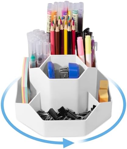 Amazon.com: Fuzaizhi Desk Pen Holder, 9 slot, 360 Degree Rotating Desk ...