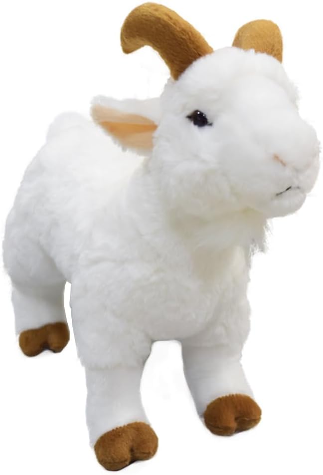 Amazon.com: keaiart-ly Realistic White Goat Stuffed Animal Plush Toy ...
