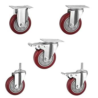 4PCS 5 Inch Furniture Casters Wheels Single-Axis Casters Swivel Caster ...