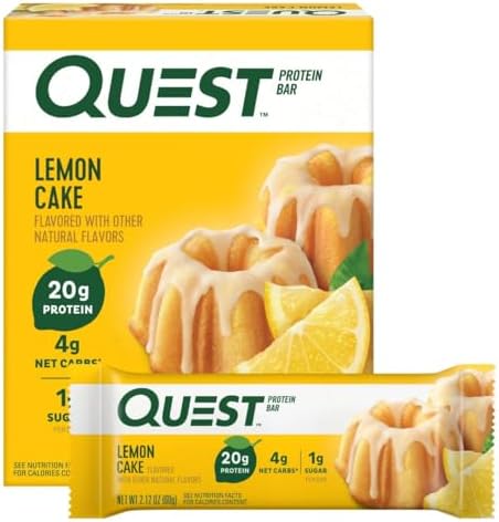 Amazon.com: Quest Nutrition Lemon Cake Protein Bars, High Protein, Low ...