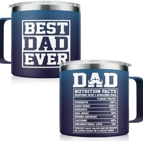 Amazon.com | SANDJEST Dad Tumbler 14oz Insulated Coffee Mug with Handle ...
