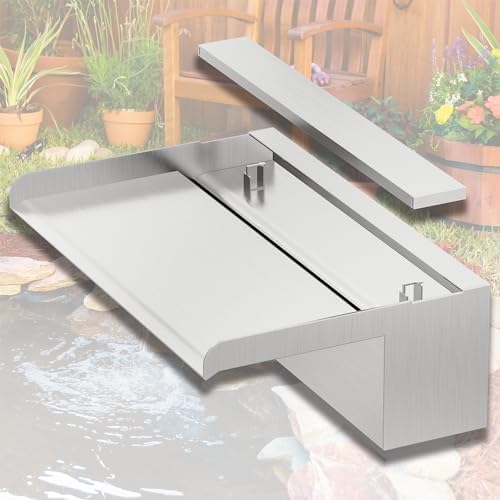 LONGRUNNEW Pond Waterfall Blade Kit, 30cm Stainless Steel Pool Fountain ...