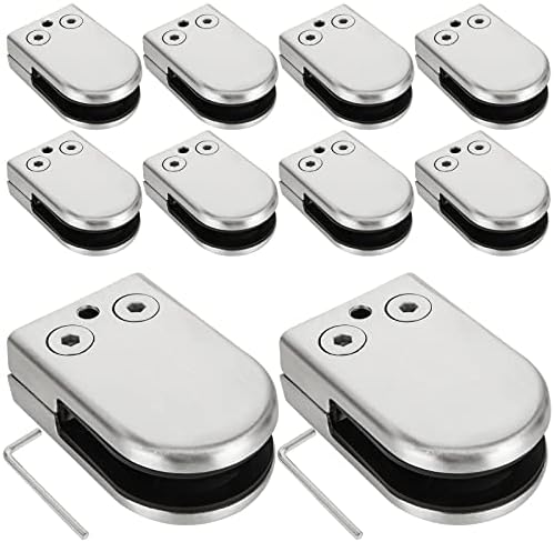LOLYSIC 10 Pcs Glass Clamps, 10mm - 12mm Glasses Balustrade Clamps ...