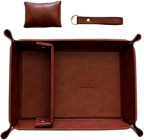 Amazon.com: CAFAS - Leather Valet Tray Organizer: Catch All, Travel Box ...