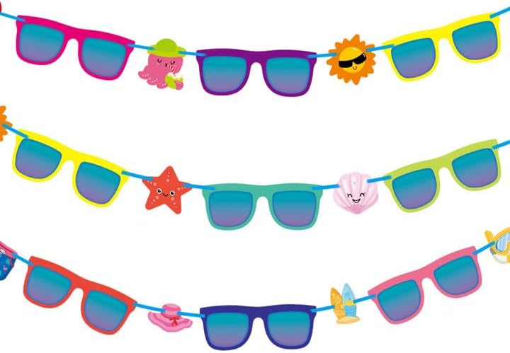 Amazon.com: MISS FANTASY Summer Party Banners, Multi Color Rectangular ...