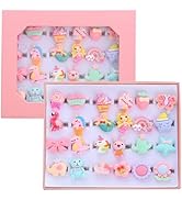 Amazon.com: PASEMM 24pcs Little Girl Jewel Rings, Adjustable, No ...