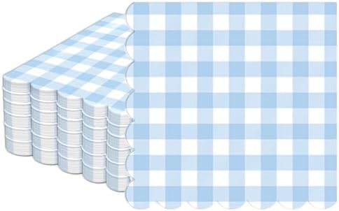 Amazon.com: Sky Blue and White Checkered Napkins – 100-Pack 3-Ply ...