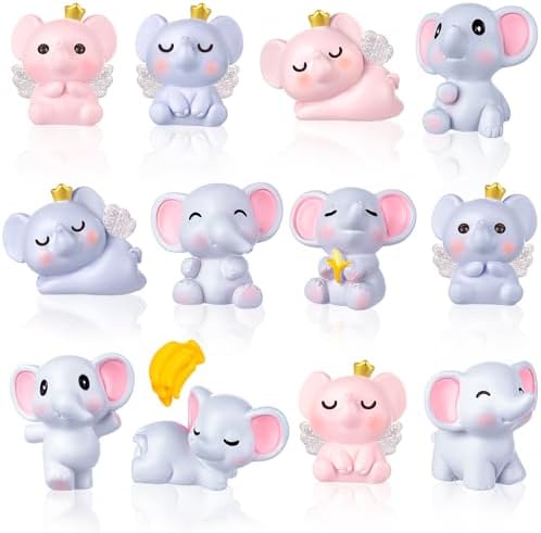 Amazon.com: Suartus Mini Elephant Figurines, 40pcs Resin Miniature ...