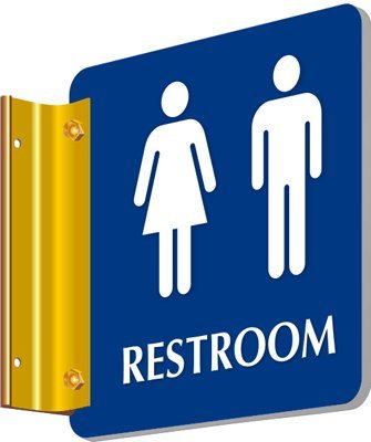 Amazon.com: SmartSign Unisex "Restroom" Two-Sided PREMIUM Projecting ...