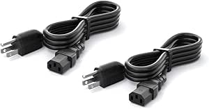 Amazon.com: (2 Pack) 3 Prong Monitor Power Cable, Varbmt 4FT(1.2m) AC ...