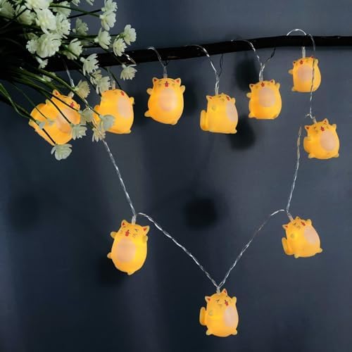 MUMENG String Lights Warm White 20 LEDs Lovely Cat Decoration Lighting ...