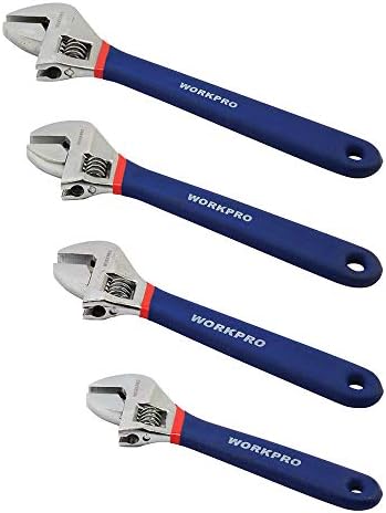 WORKPRO W003205 Adjustable Wrench Set, Chrome Vanadium Steel ...