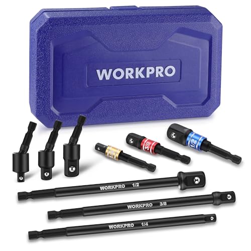 Amazon: WORKPRO Impact Grade Socket Adapter Set (Basic/Swivel/Long), 1/ ...