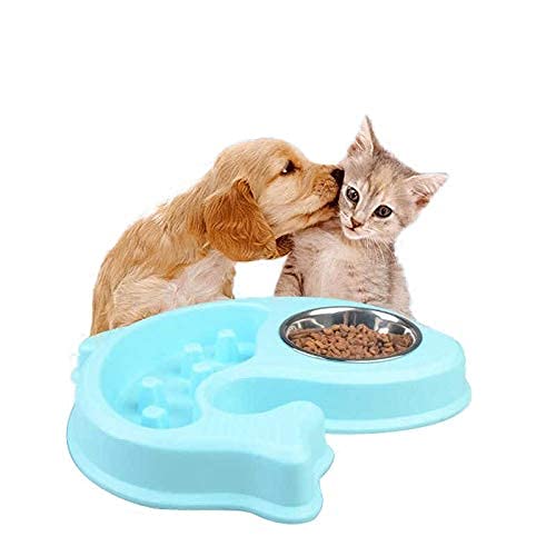 Dog Trust Pets Stainless Steel Fish Shape Dog Food Bowl Solid/Non-Slip ...