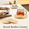 Amazon.com: 10 Pcs 5.3inch Bamboo Coasters Round Bamboo Coaster ...