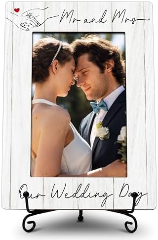 Amazon.com - YQV Wedding Picture Frame 4x6, Engagement Picture Frame ...