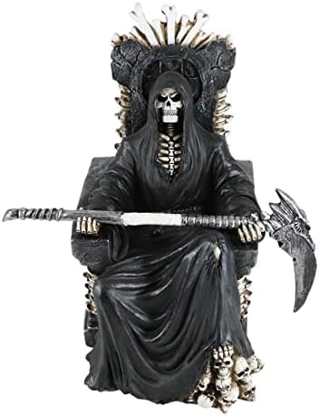 Amazon.com: Ruler of the Underworld Reaper on the Throne Resin Statue ...