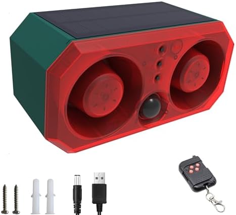 Amazon.com: Solar Outdoor Motion Sensor Alarm - Dog Barking & Gunshot ...