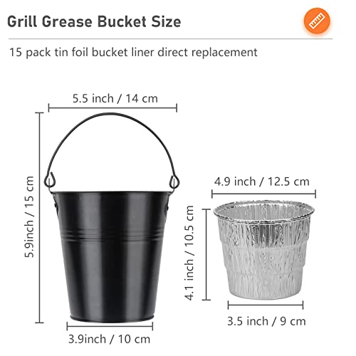 Snapklik.com : Pellet Grill Drip Grease Bucket 15-Pack Foil Liners For ...